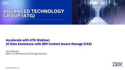 AI Data Assistance with IBM Content Aware Storage (CAS) - April 29 ...