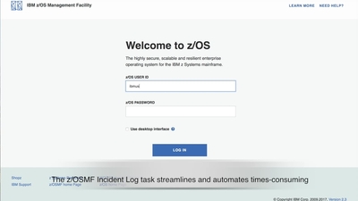 z/OSMF Incident Log Tutorial - Collect diagnostic data and send to IBM - IBM MediaCenter
