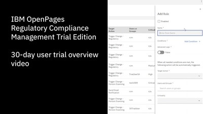 IBM OpenPages Regulatory Compliance Management Trial Overview - IBM Mediacenter