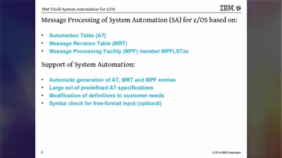 IBM Tivoli System Automation for z/OS 3.5 – Message Management - IBM ...