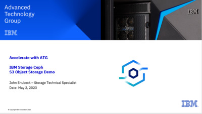 IBM Storage Ceph S3 Object Storage Demo - 05022023 - IBM Mediacenter