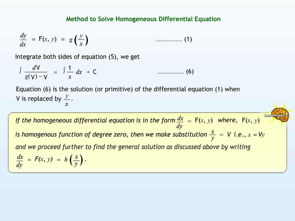 Solving Homogeneous Differential Equations | Maths Science