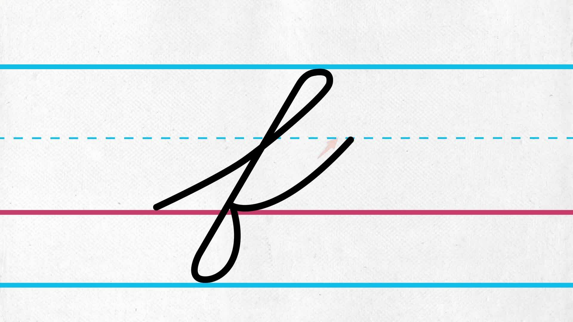 lowercase cursive f practice