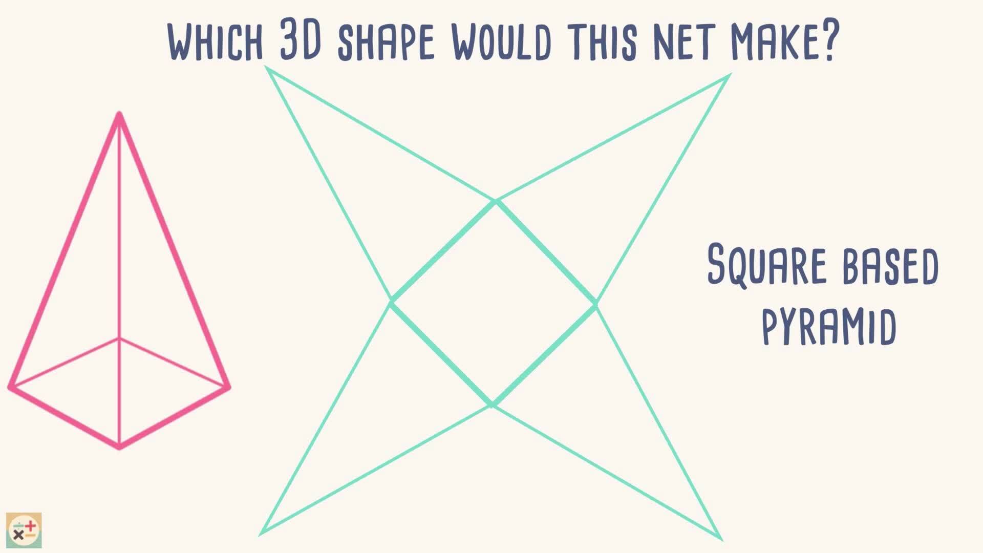 3d square based pyramid net