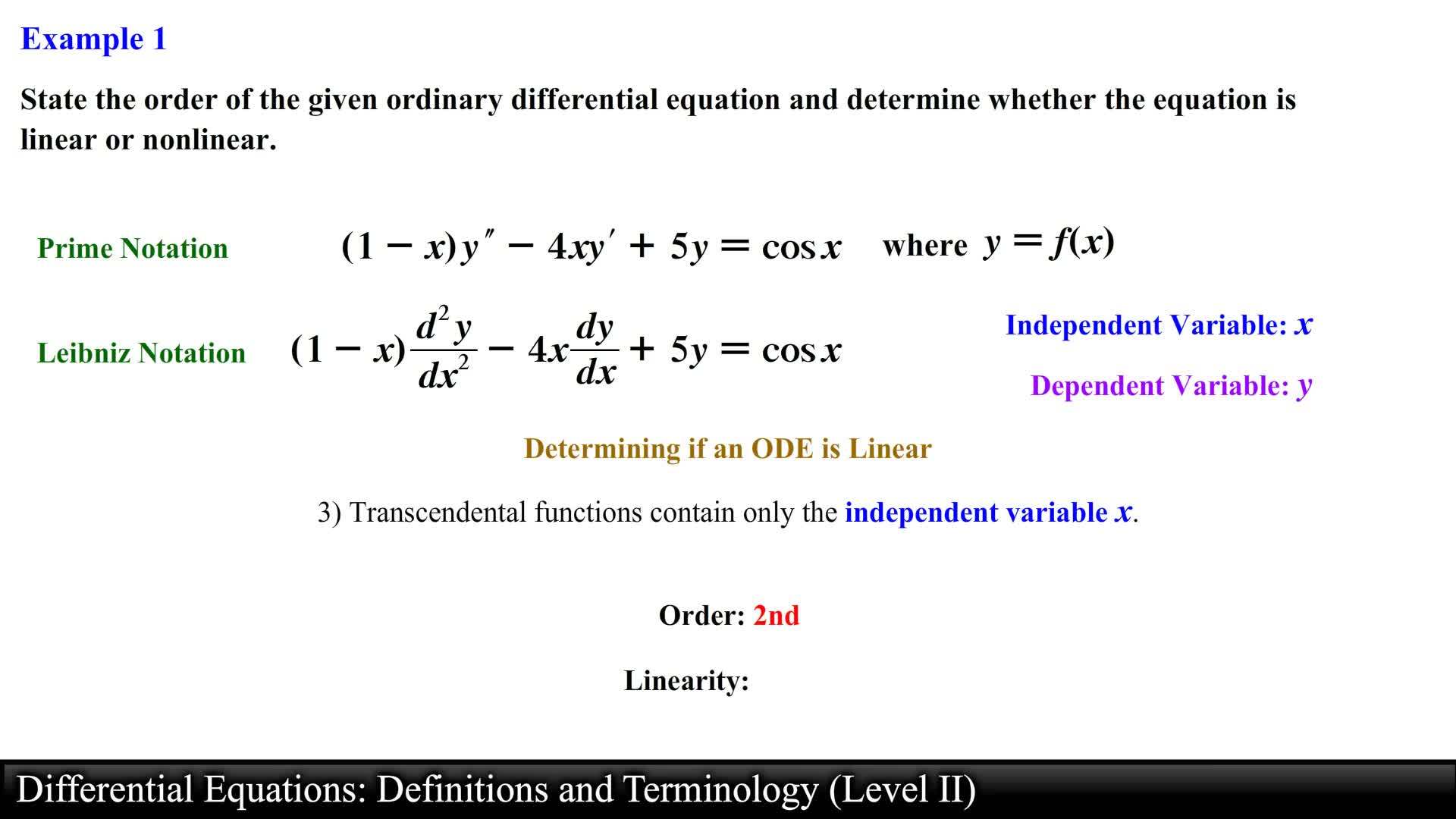 differential equations a level