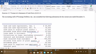 Introductory Accounting 2 - Problem Demo Exercise 13-7 - LEARNscape ...