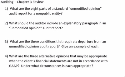 AUDITING - M2 Parts of the Audit Report (w/Explanatory Paragraph ...