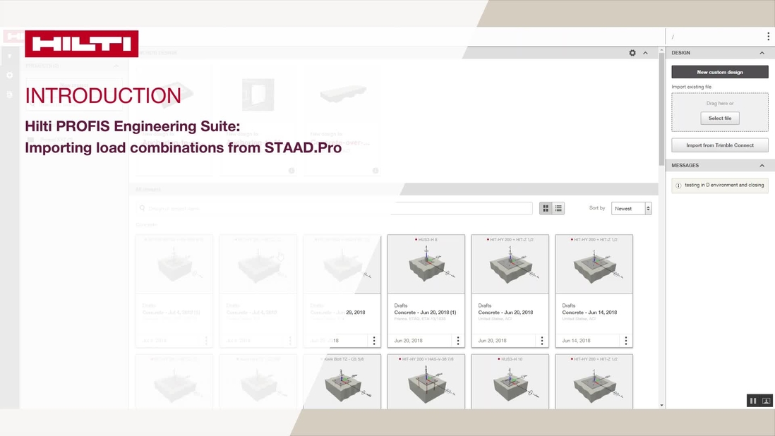 Hilti PROFIS Engineering Integration with STAAD.Pro - Engineer... Hilti PROFIS Engineering Integration with STAAD.Pro - Engineer...