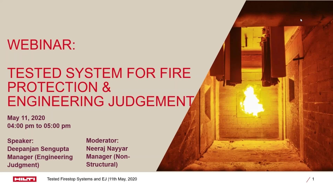 Tested System for Fire Protection and Engineering Judgement