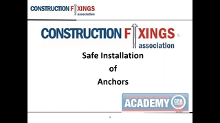 Safe installation of anchors from the CFA - Engineering Centre