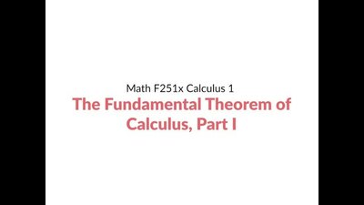 Intro video: The Fundamental Theorem of Calculus, Part 1 - University ...