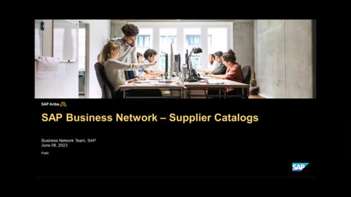 SAP Video - SAP Business Network - Standard Catalogs