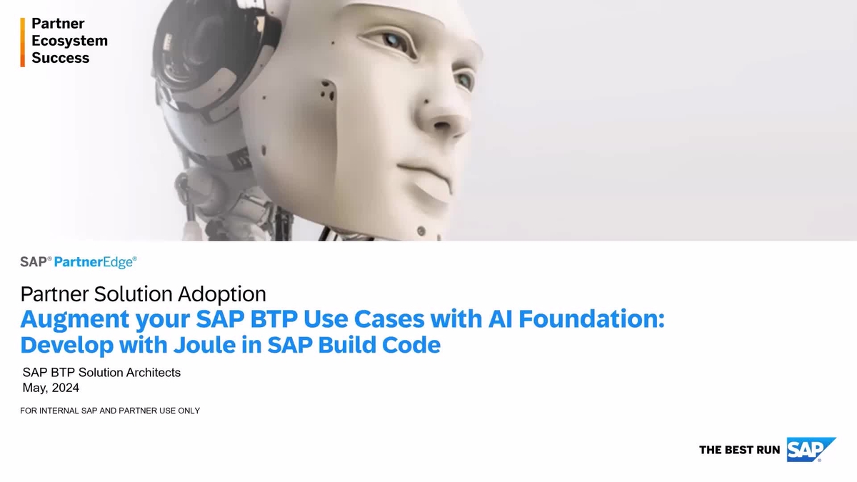 SAP Video - Develop with Joule in SAP Build Code