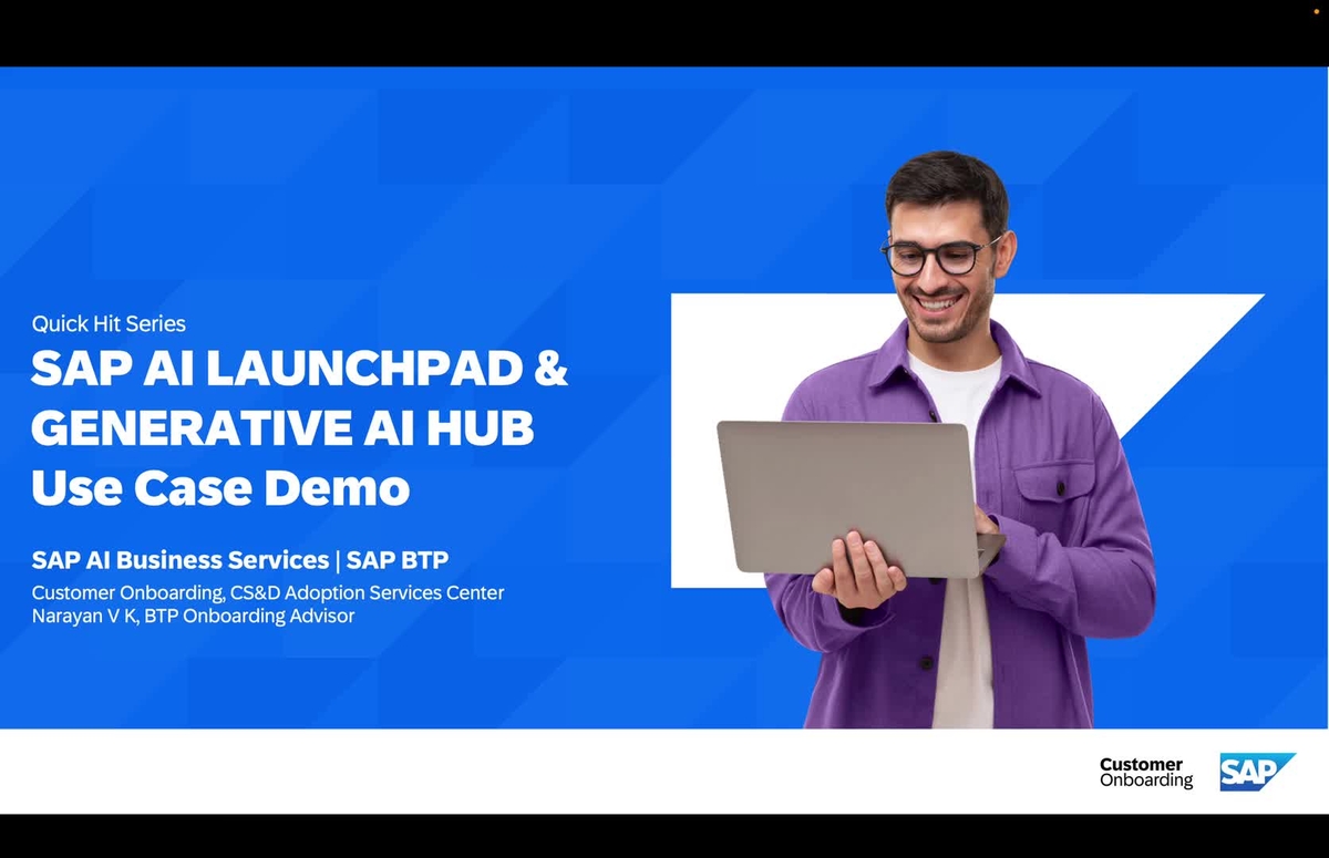 SAP Video - SAP AI Launchpad & Generative Hub Use Case Demo