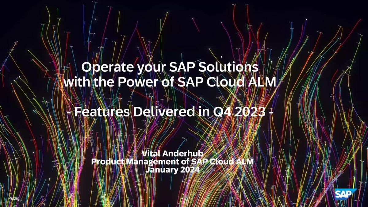 SAP Video - SAP Cloud ALM quarterly update Q4/2023 (Operations)