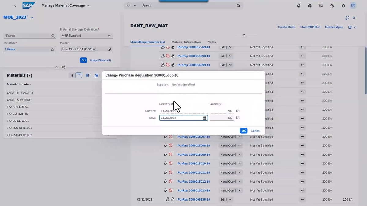 SAP Video - 2302 | Manage Material Coverage | Manufacturing