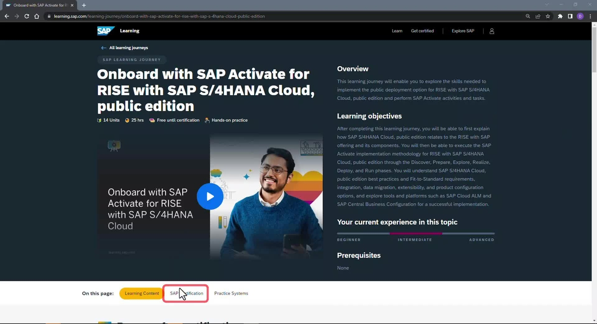 SAP Video - Schedule your SAP Certification exam from learning.sap.com