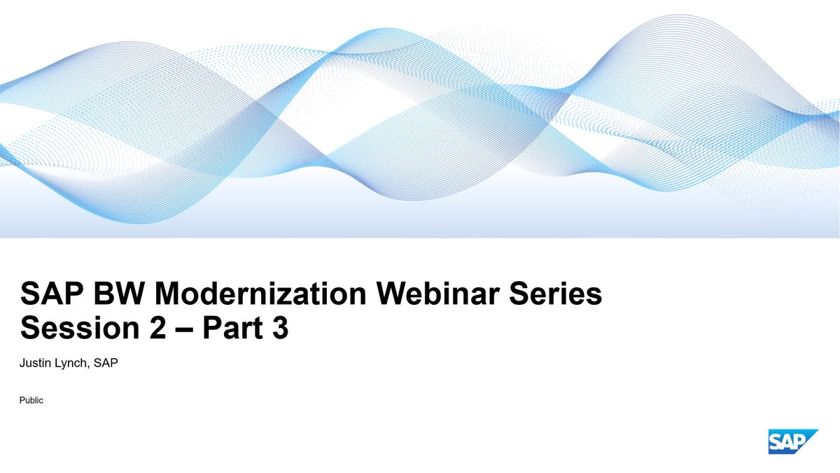 SAP Video - BW Modernization Series - Preparation for Modernization: Your Source System