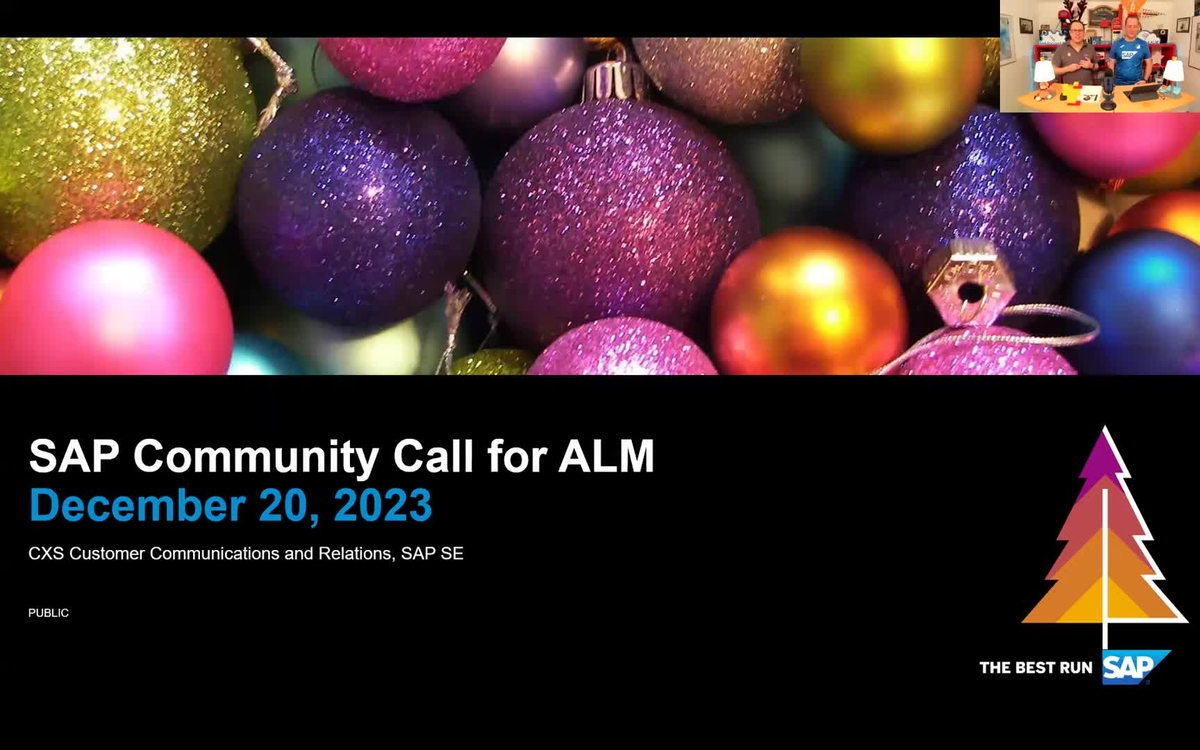 SAP Video - SAP Community Call for ALM December 2023