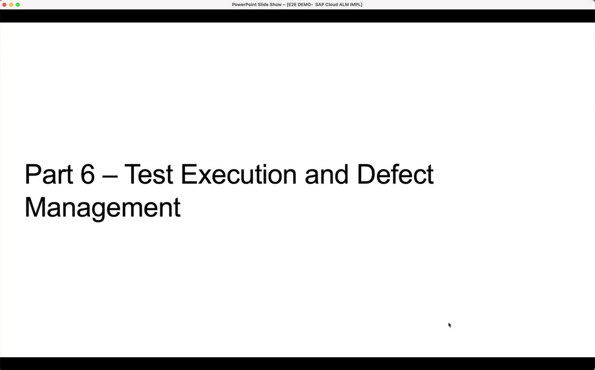 SAP Video - Part 6 – Test Execution and Defect Management