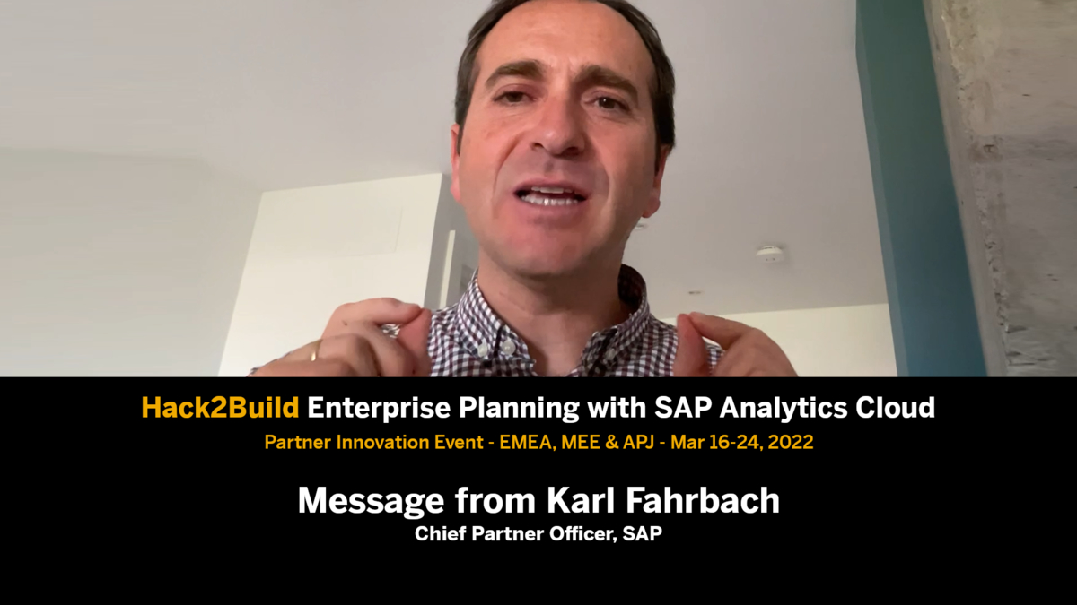 SAP Video - Hack2Build: Enterprise Planning: Message from Karl