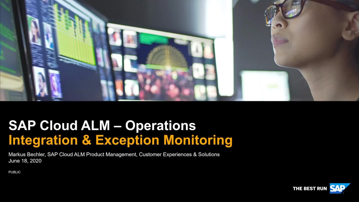 SAP Video - SAP Cloud ALM - Integration and Exception Monitoring