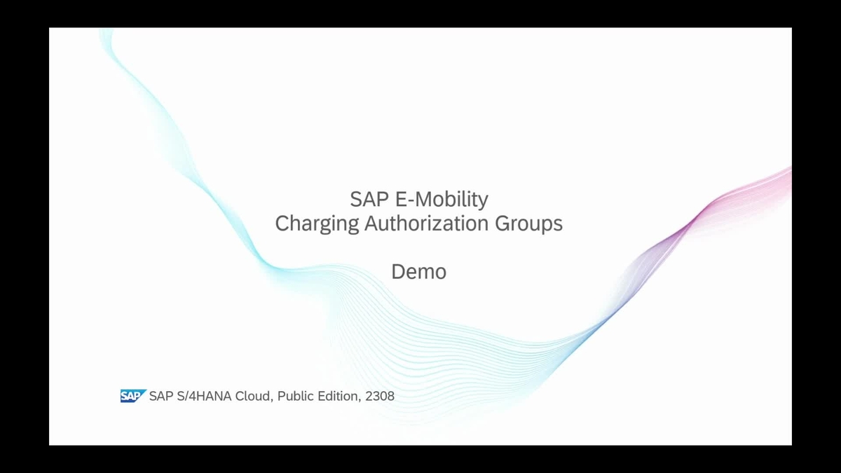 SAP Video - 2308 |Charging Authorisation Groups | Sustainability - SAP E-Mobility