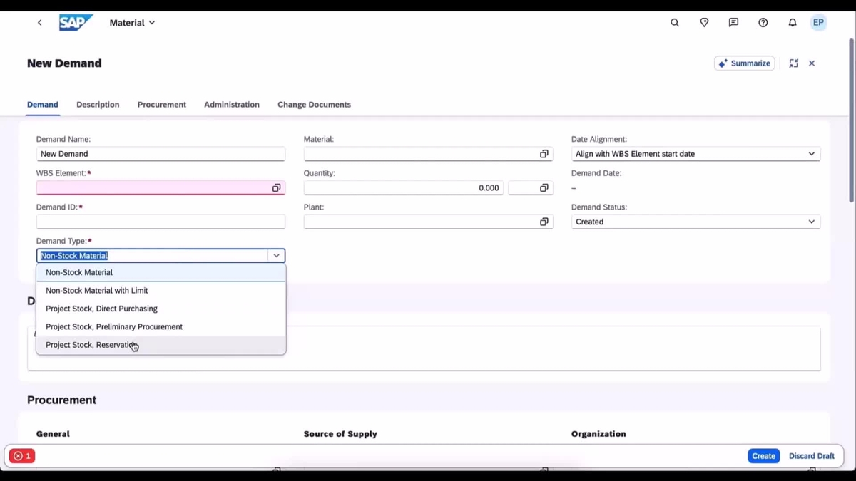 SAP Video - 2408 | Reserving Material Using Project Demand | Enterprise Portfolio and Project ...