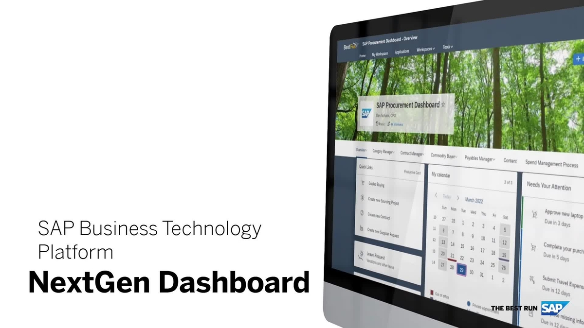 SAP Video - NextGen Dashboard: SAP Business Technology Platform