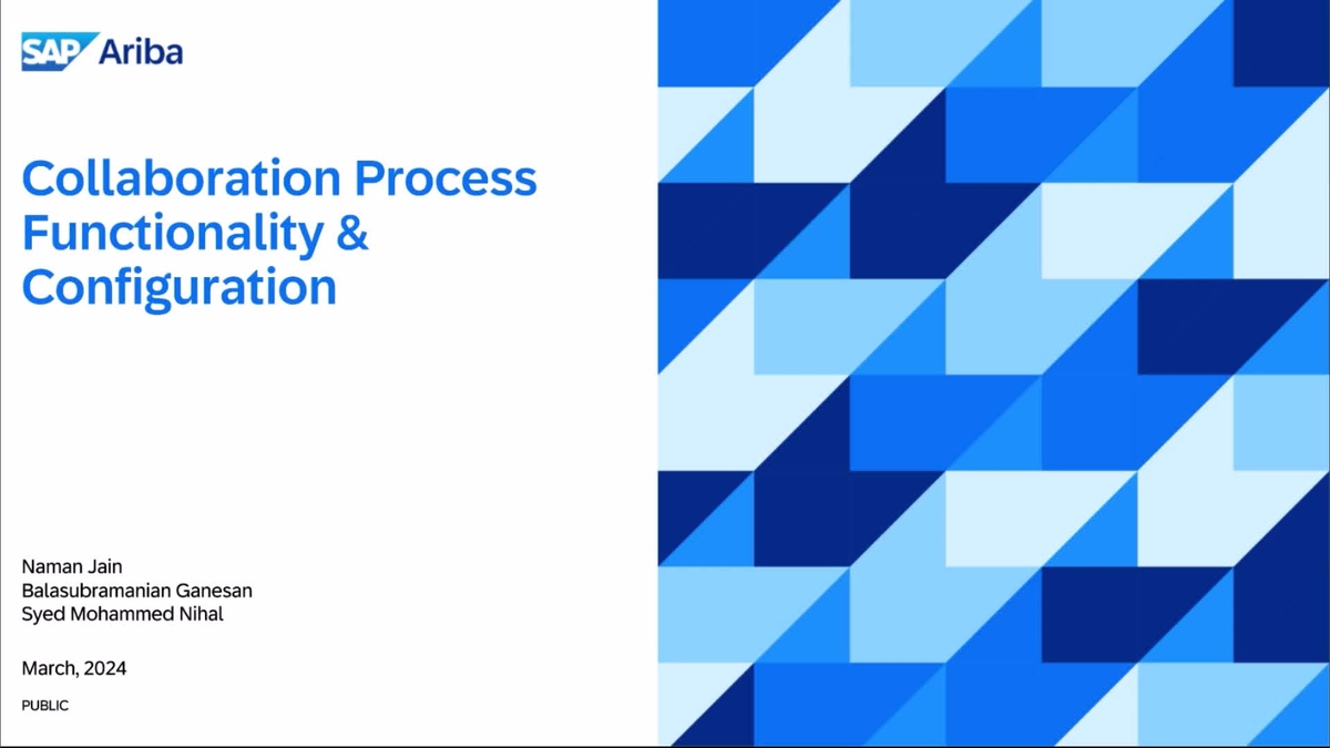 SAP Video - Collaboration Process Functionality and Configuration Replay