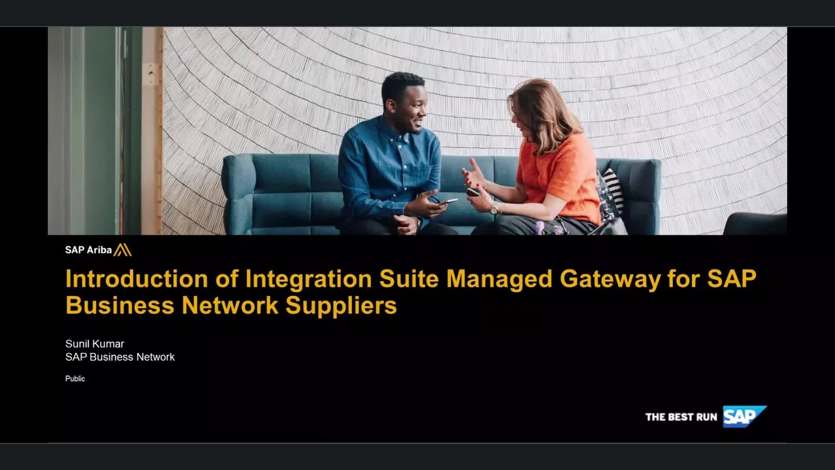 Sap Video Introduction Of Integration Suite Managed Gateway For Business Network Suppliers