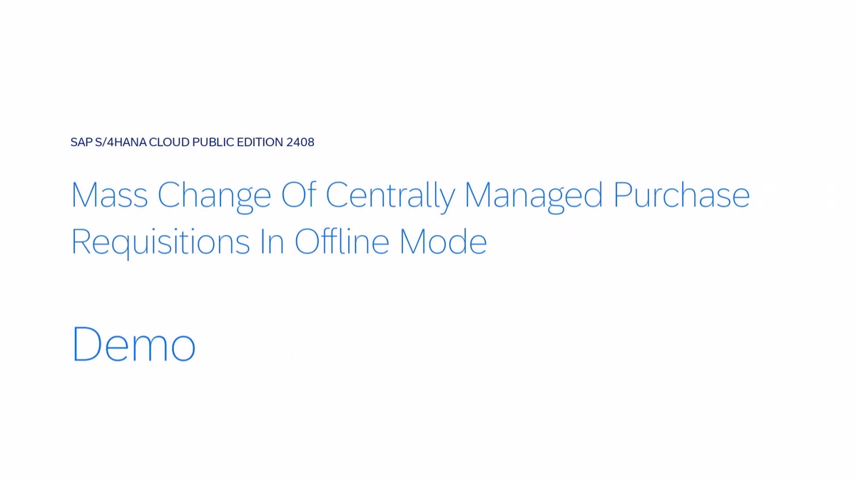 SAP Video - 2408 | Mass Change Of Centrally Managed Purchase ...