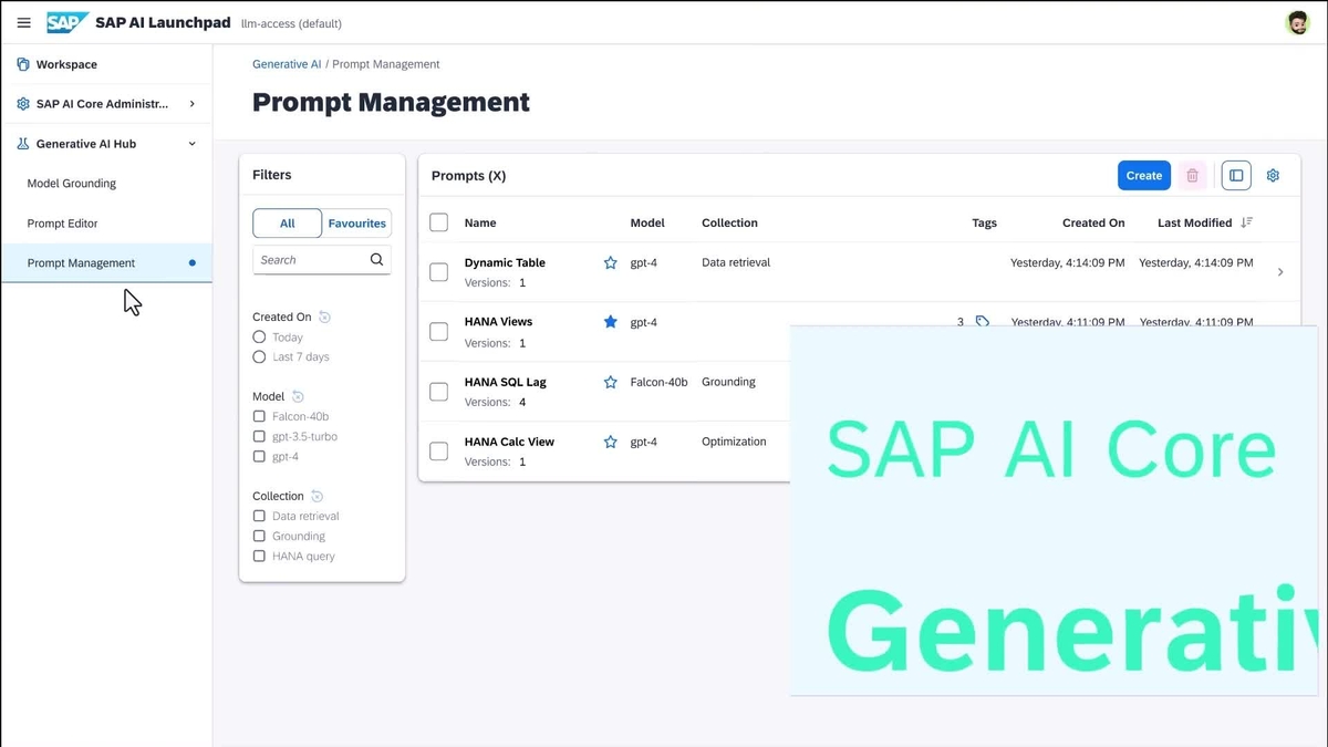 SAP Video - SAP AI Core Generative AI Hub