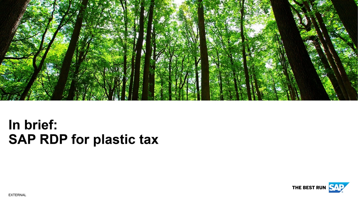 SAP Video - In brief: SAP RDP for Plastic Tax