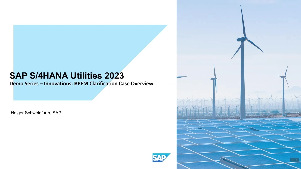 SAP Video - SAP S/4HANA Utilities 2023 Demo Series – Business Process ...