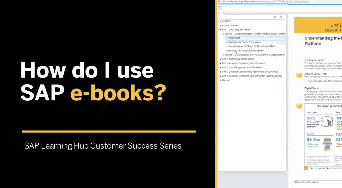 SAP Video - How do I use e-books - SAP Learning Hub