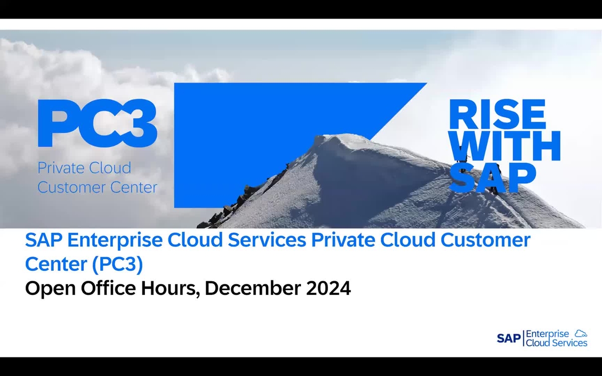 SAP Video - Webinar SAP Enterprise Cloud Services Private Cloud ...