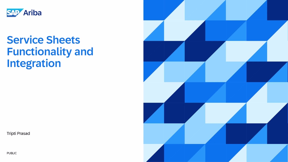 SAP Video - Service Sheets Functionality & Integration Replay