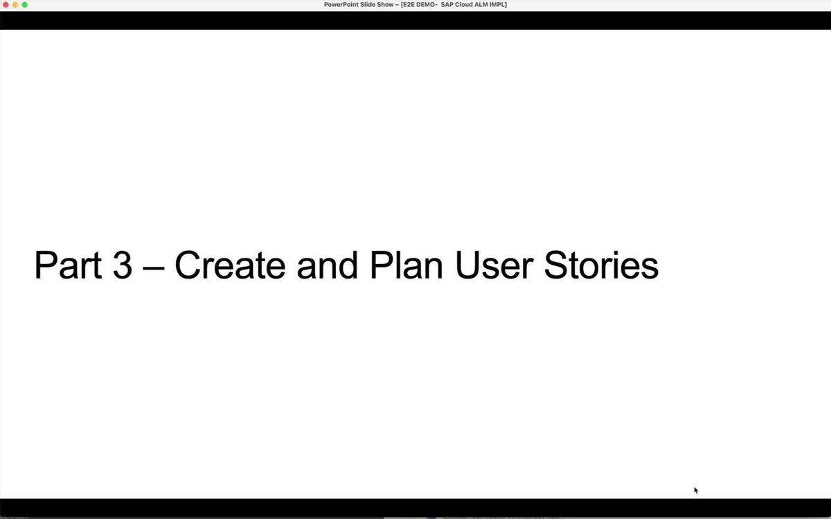 SAP Video - Part 3- Create and Plan User Stories