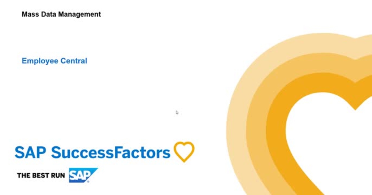 SAP Video - Mass Data Management