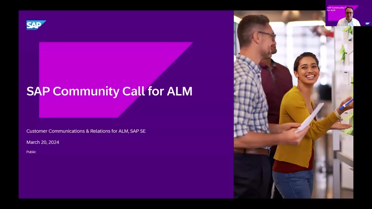 SAP Video - SAP Community Call for ALM March 2024