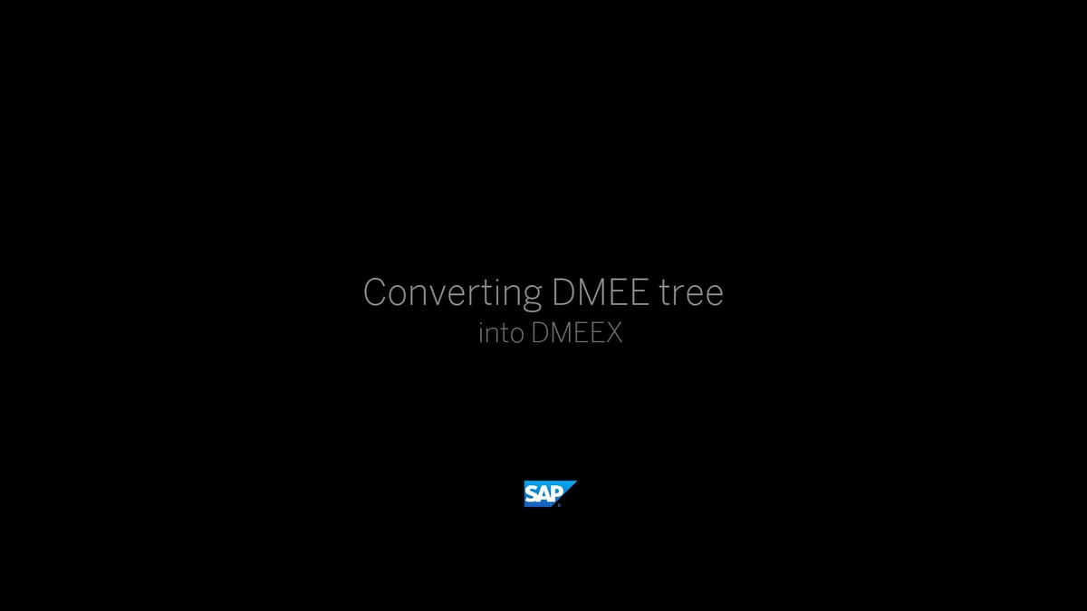 SAP Video - Converting DMEE formats into DMEEX