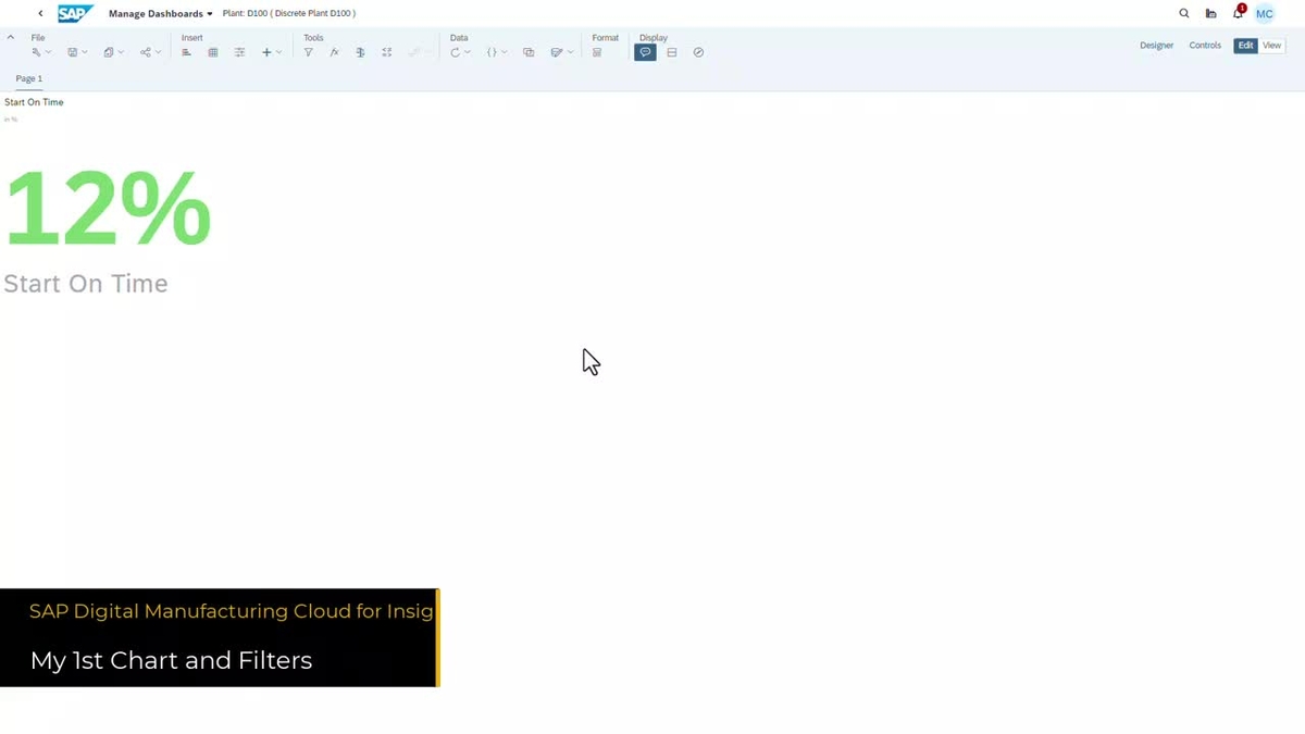 SAP Video - SAP Digital Manufacturing & Embedded SAC #2 - My 1st Chart and Filters
