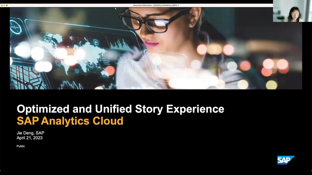 SAP Video - Outlook on the new unified story design in SAP Analytics Cloud (Recorded Expert Deep ...