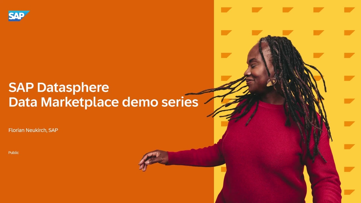 SAP Video - SAP Datasphere data marketplace demo series - part 1 intro and overview