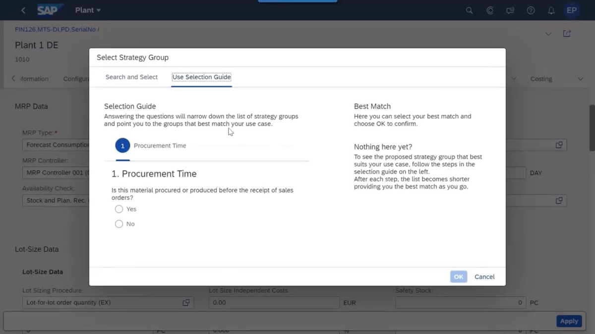 SAP Video - 2202 | Simplified Selection of Planning Strategy Group and ...
