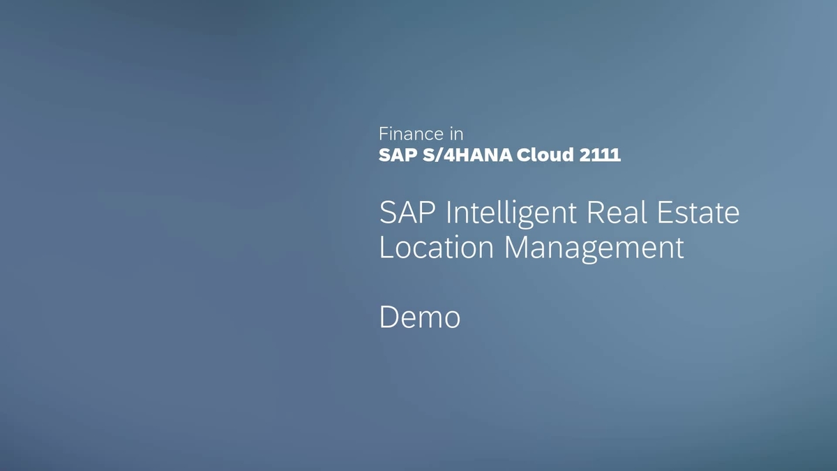 SAP Video - 2111 | SAP Intelligent Real Estate - Location Management ...