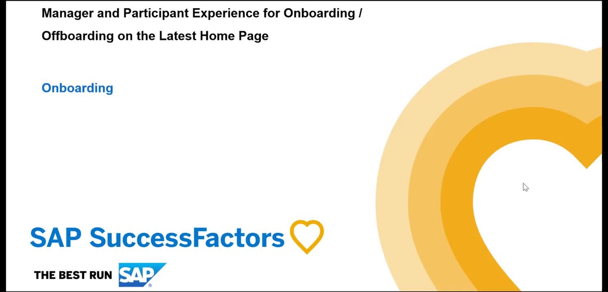 SAP Video - Manager and Participant Experience on the Latest Home Page