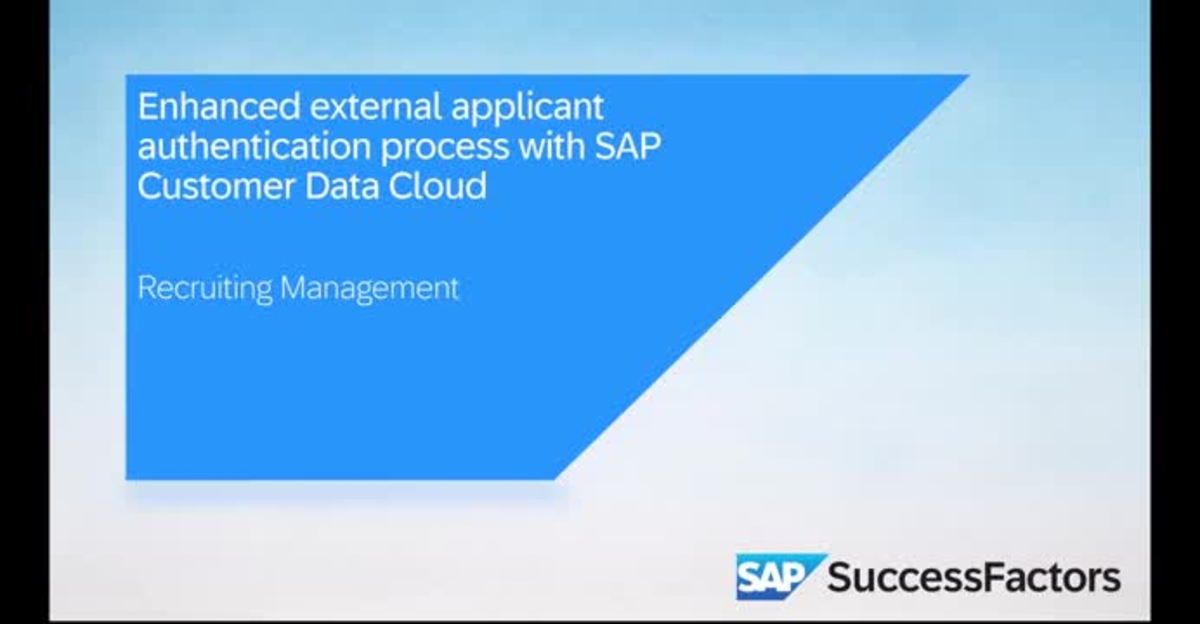 SAP Video - Enhanced external candidate authentication process with SAP ...