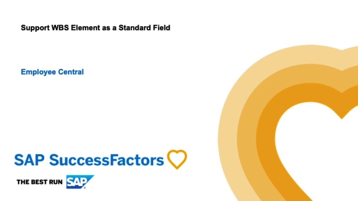 SAP Video - Support WBS Element as a Standard Field in Employee Central